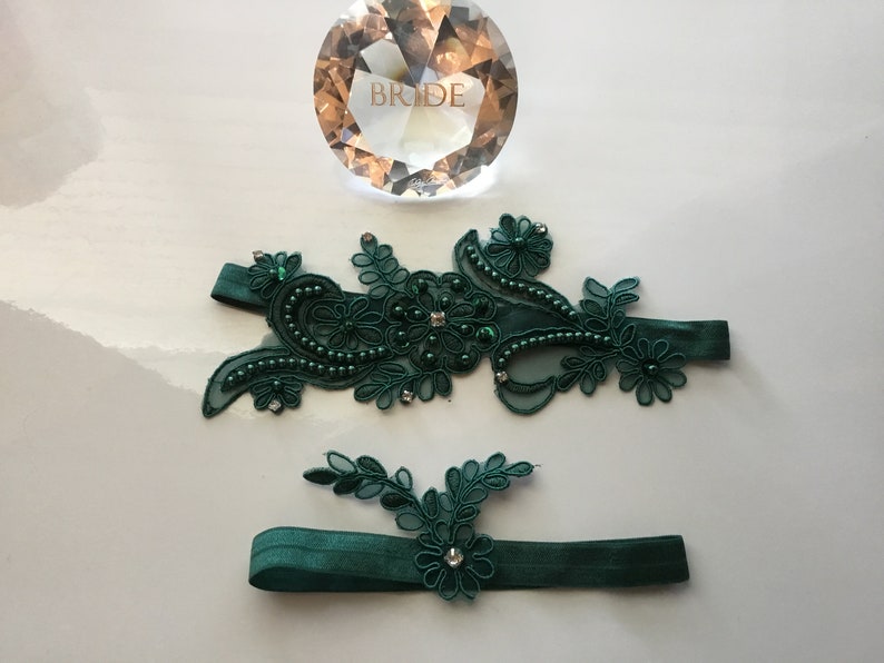 Hunter Lace Gartergreenwedding Garter hunter Green - Etsy