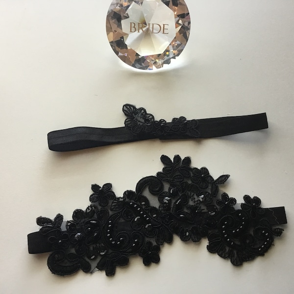 Black Wedding Garter - Etsy