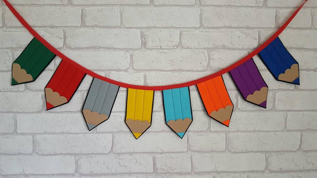 Pencil Bunting for Children~playroom Decoration~nursery Decor~classroom ...