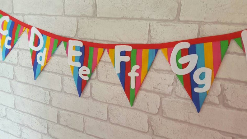Alphabet Rainbow Bunting~learn the Alphabet Garland~alphabet Banner for ...