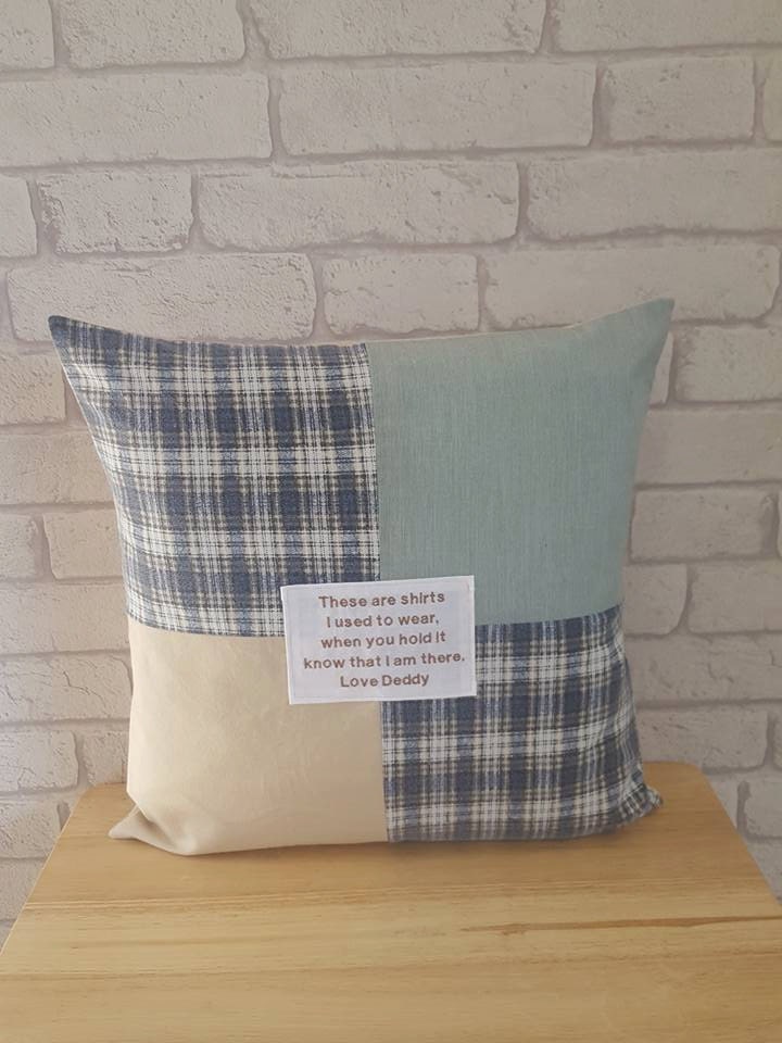 Patchwork Keepsake Cushion~memory Pillow~clothing Pillow~custom Made ...