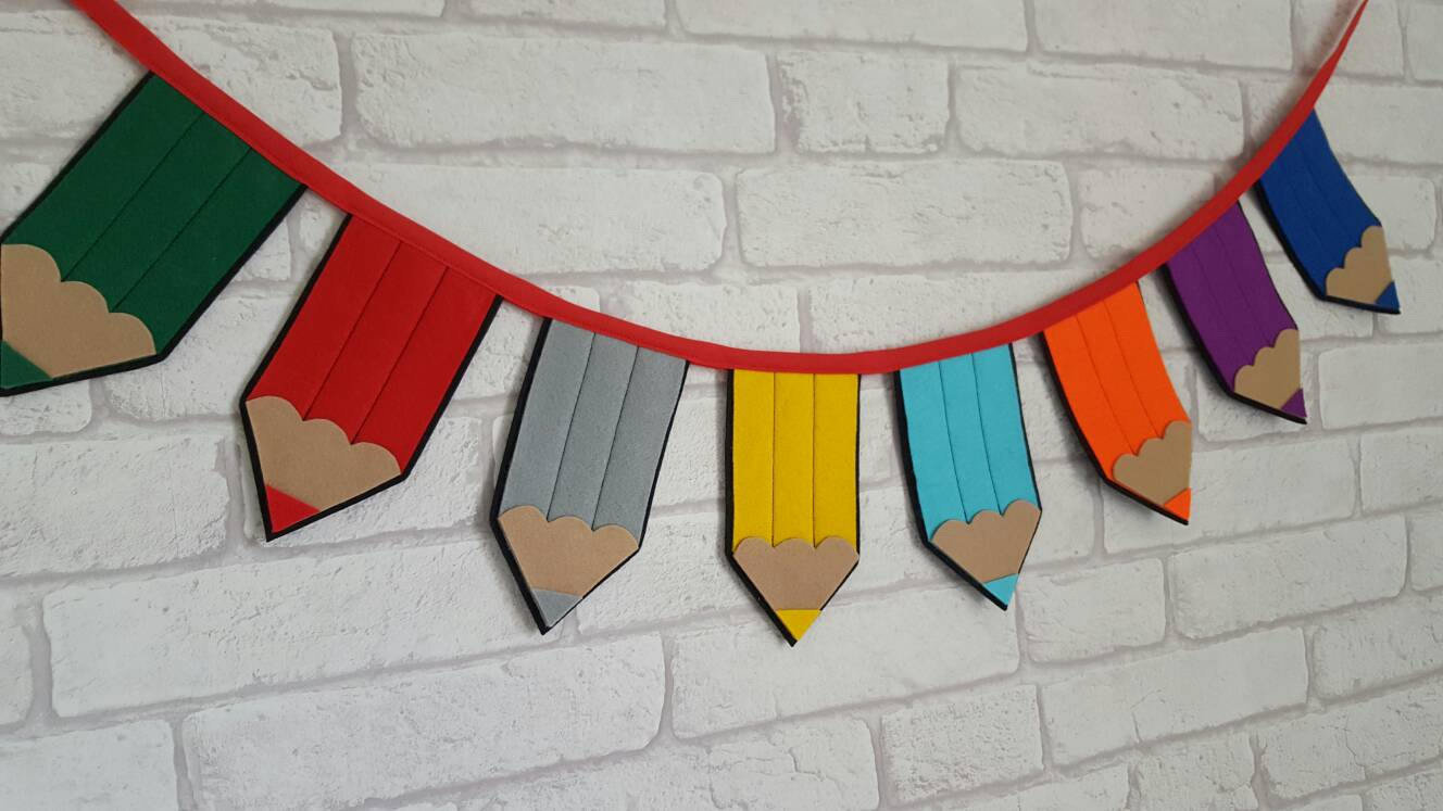 Pencil Bunting for Childrenplayroom Decorationnursery - Etsy