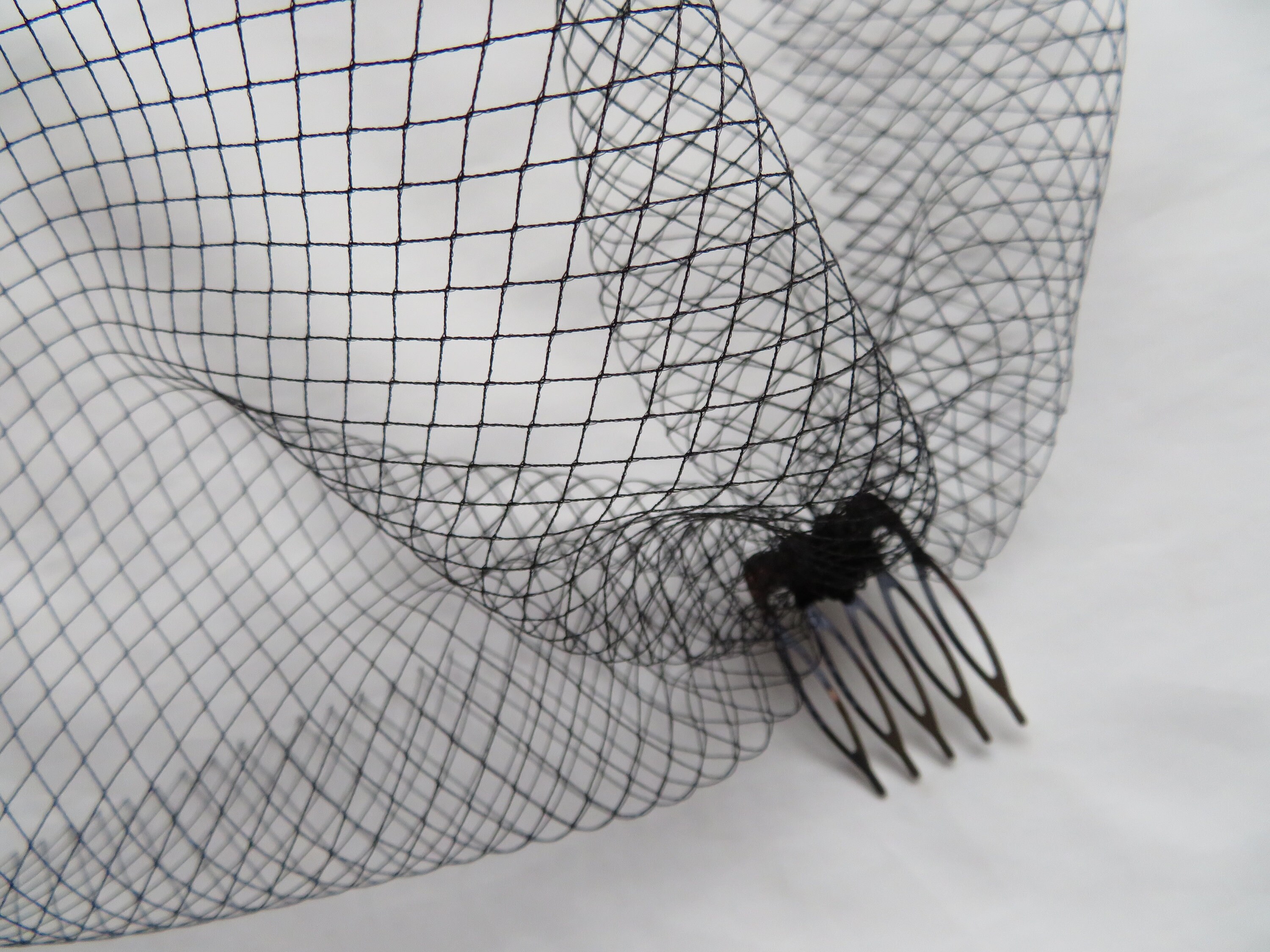 Black Short Fine Fishnet Veil Rare Vintage Blusher Birdcage - Etsy