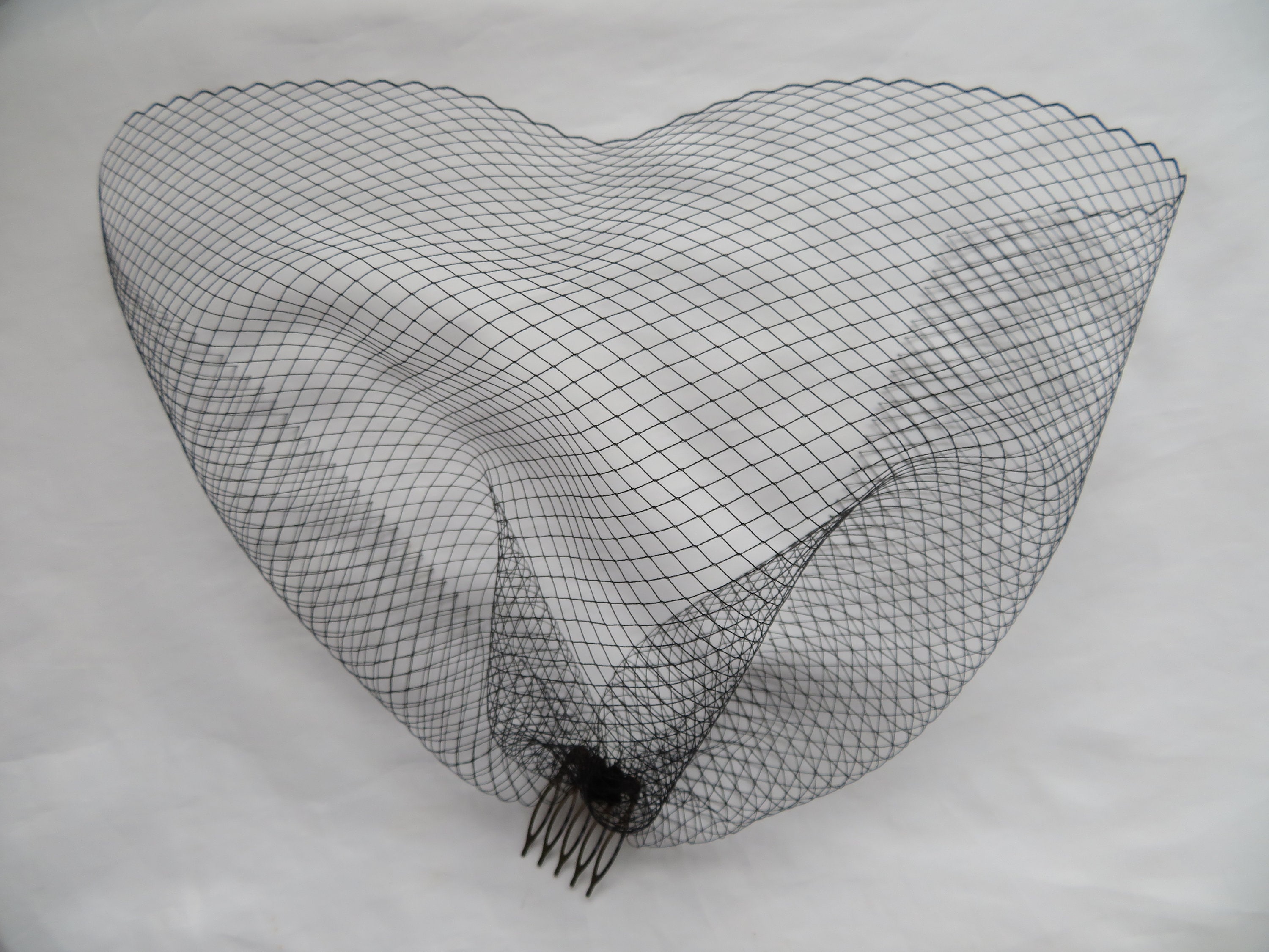 Black Short Fine Fishnet Veil Rare Vintage Blusher Birdcage - Etsy