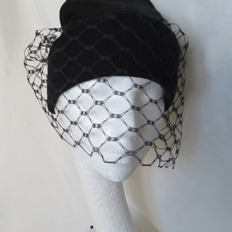 Black Veiled Hat - Etsy
