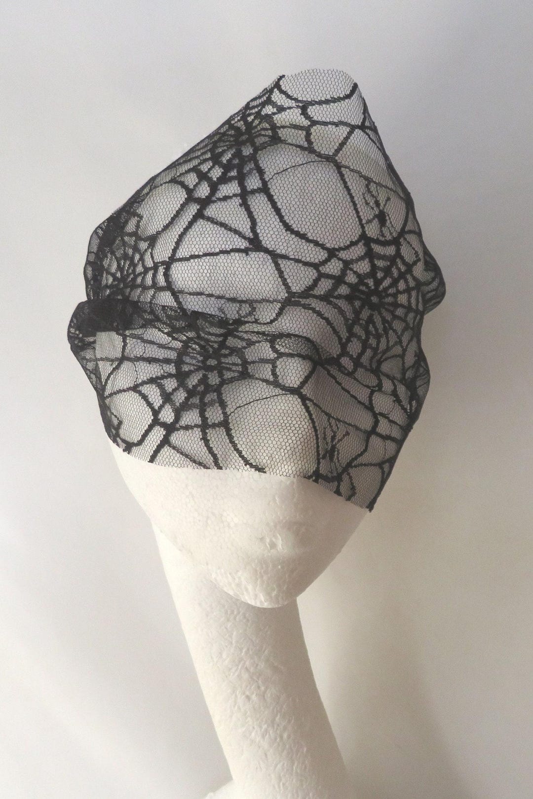 Dramatic Black Sheer Cobweb Spider Web Tulle Eye Veil Bride - Gothic ...