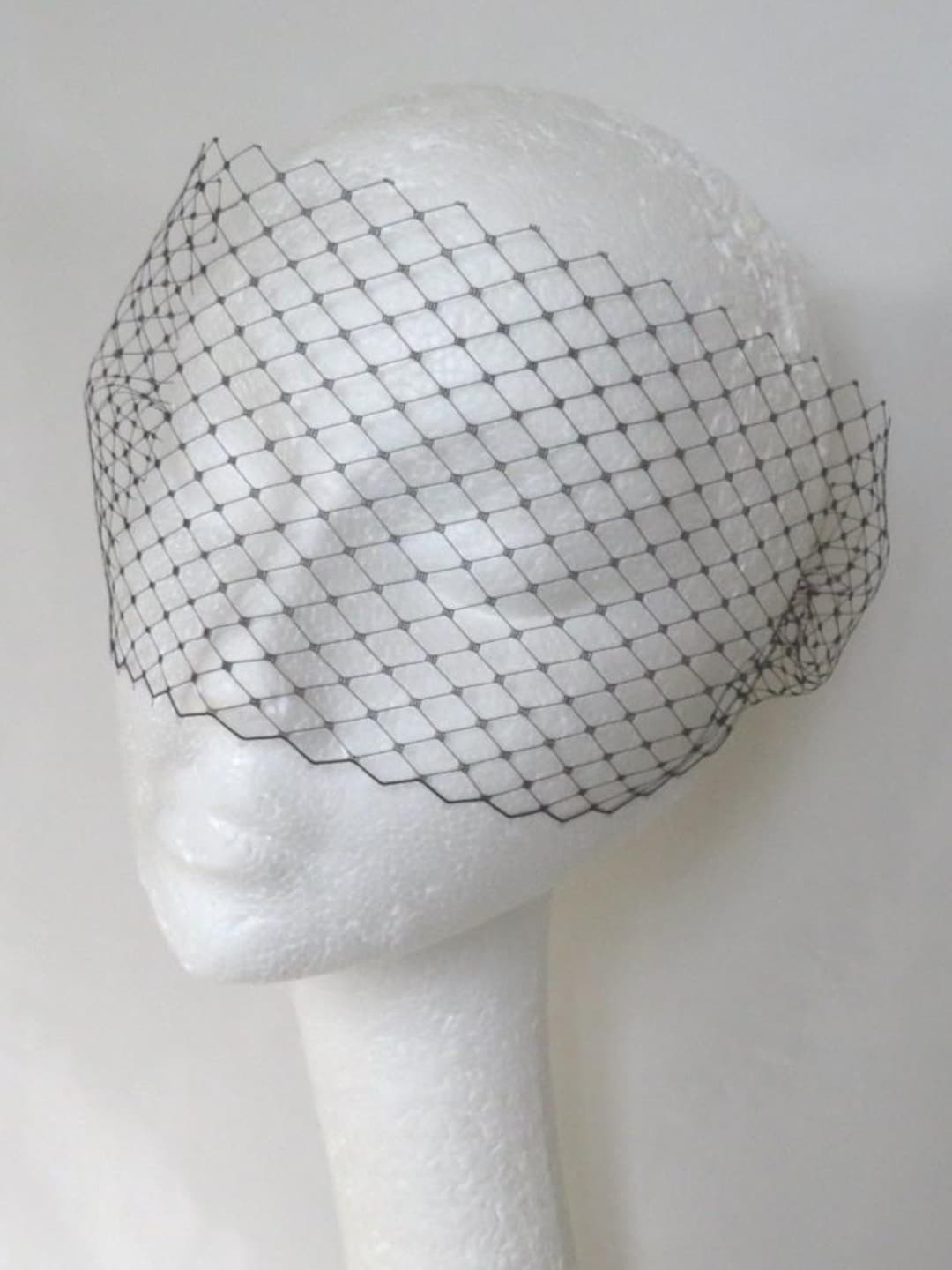 Black Narrow Classic Soft Bandeau Eye Veil Elegant Goth Vamp Wedding ...