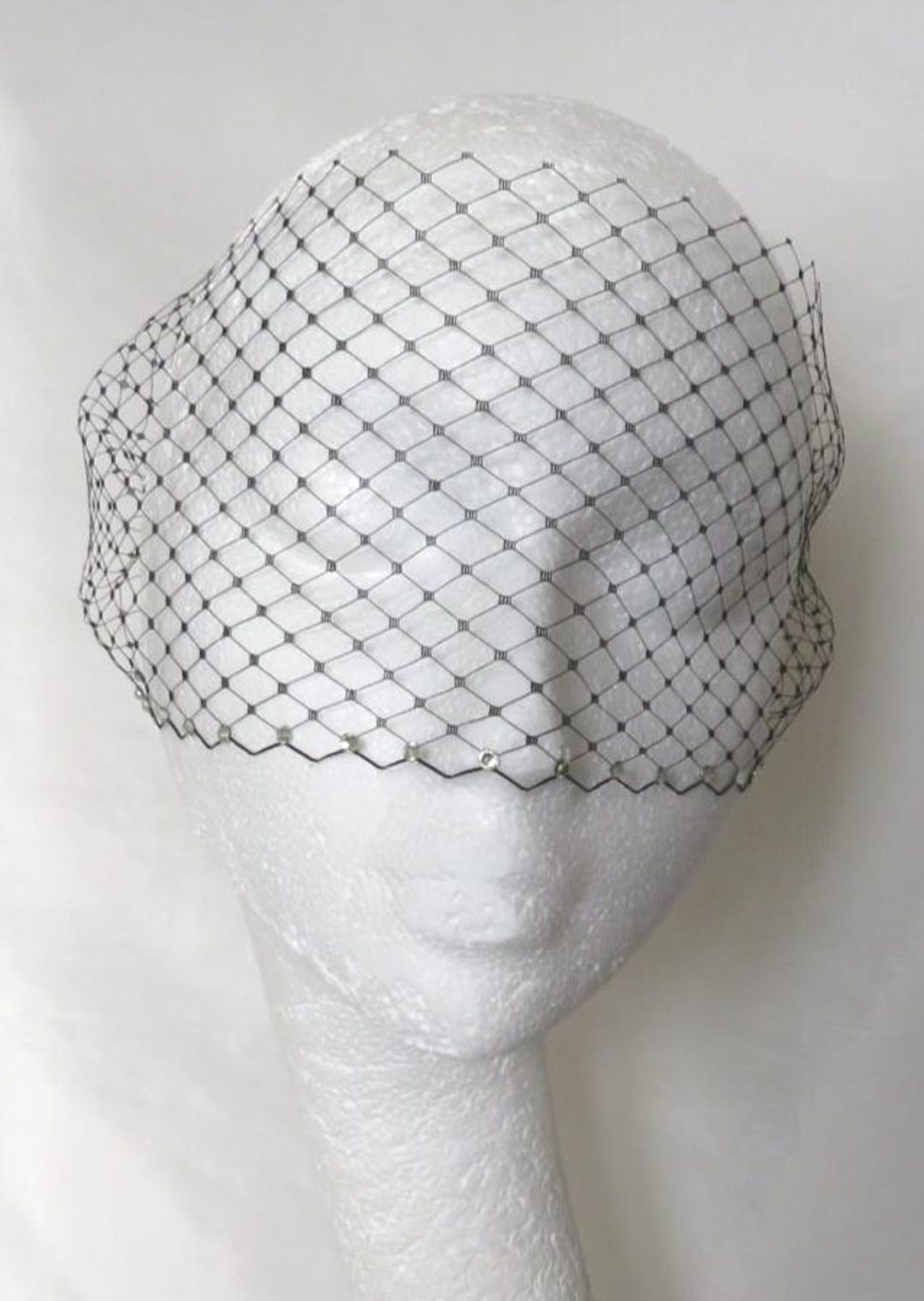 Black Rhinestone Crystal Eye Veil: Gothic Bridal Bandeau - Etsy