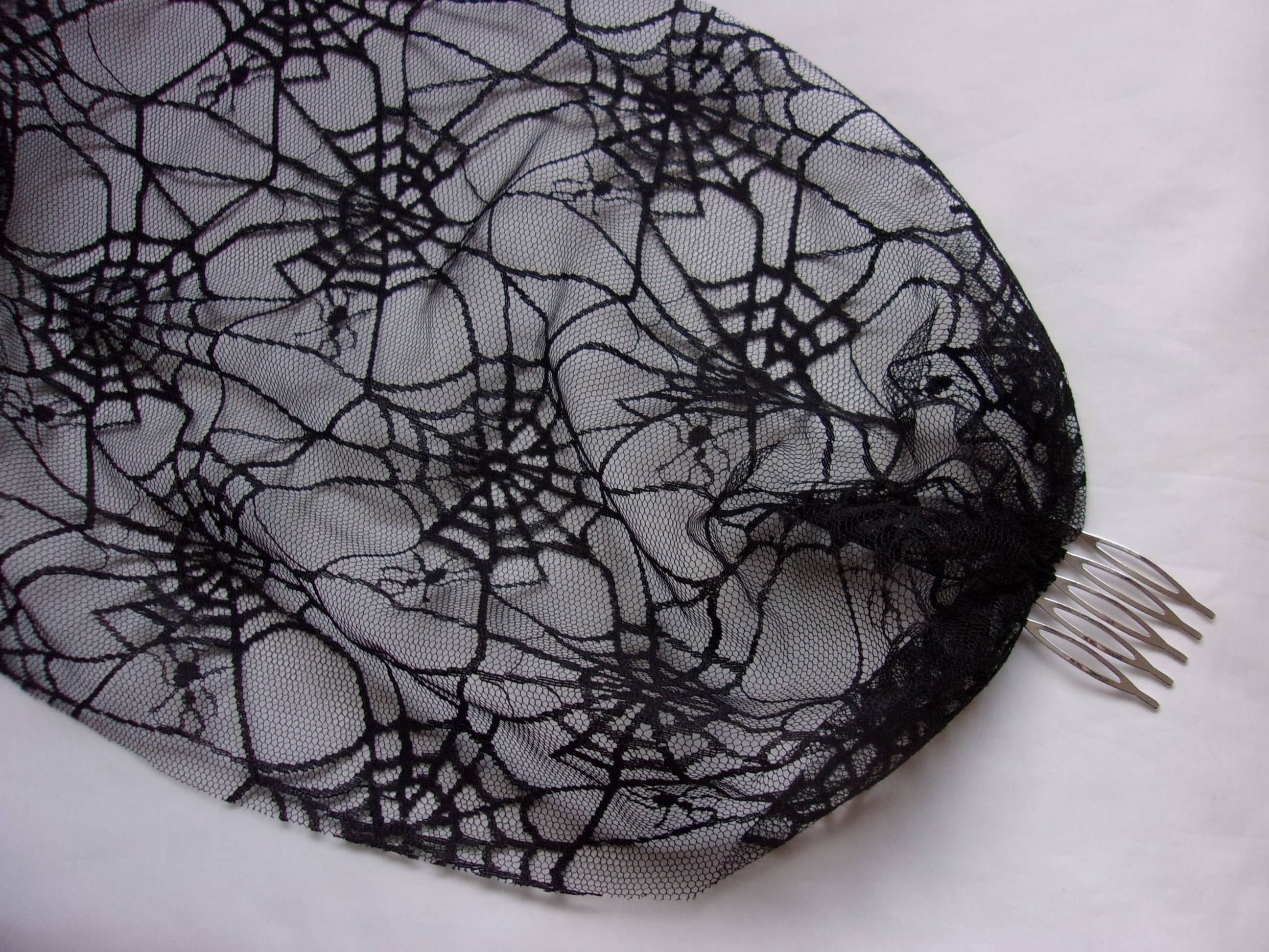 Black Cobweb Veil Tulle Mesh Birdcage Bandeau Wedding Bridal - Etsy