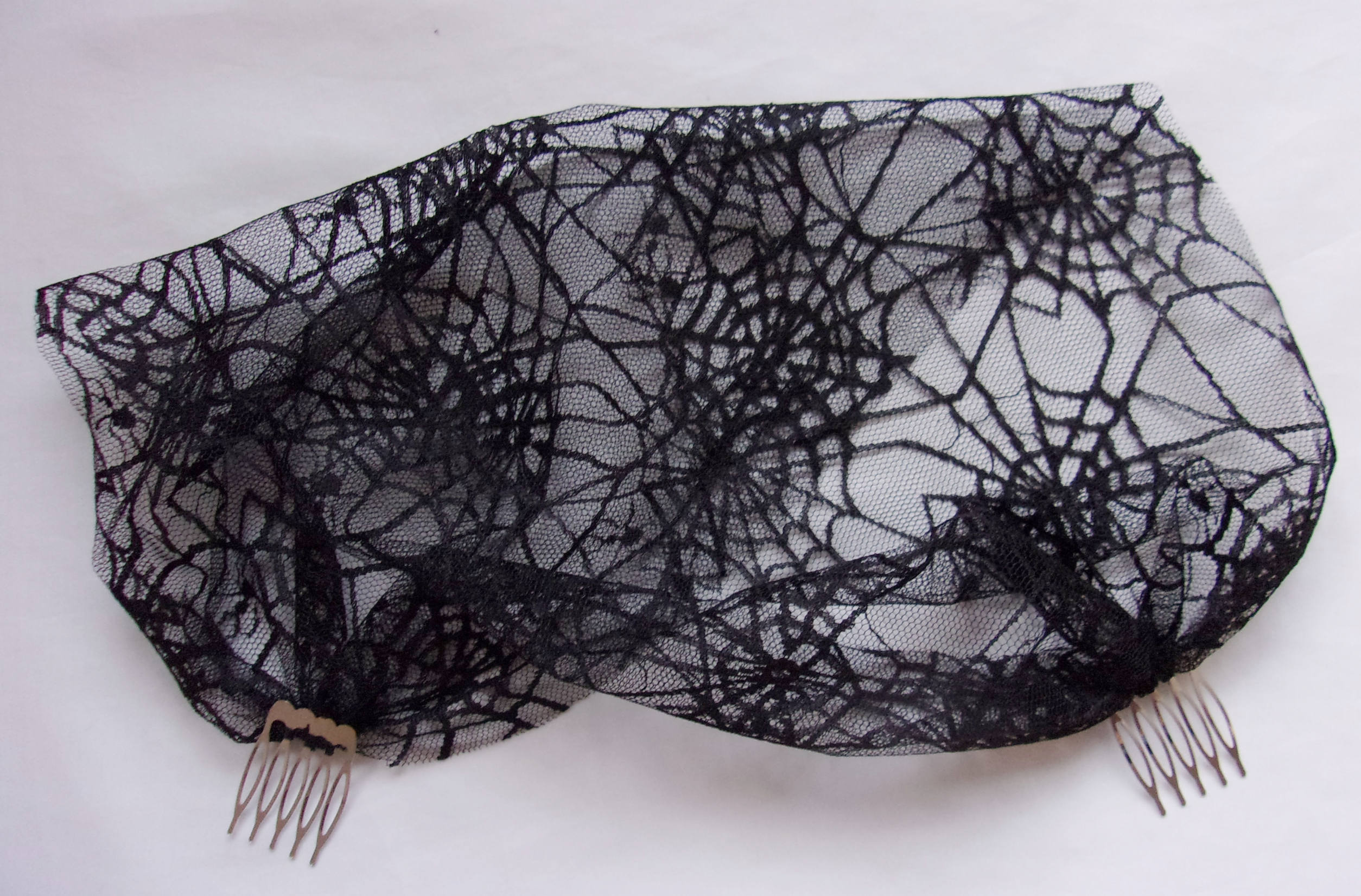 Black Cobweb Veil Tulle Mesh Birdcage Bandeau Wedding Bridal | Etsy