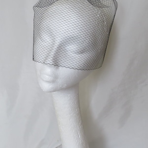 Black Short Fine Fishnet Veil Rare Vintage Blusher Birdcage Veil With ...