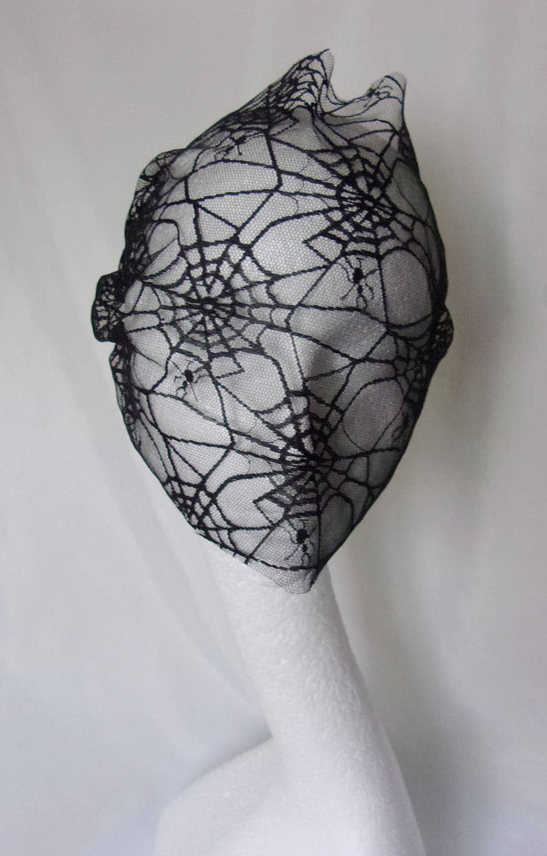 Black Cobweb Veil Tulle Mesh Birdcage Bandeau Wedding Bridal - Etsy