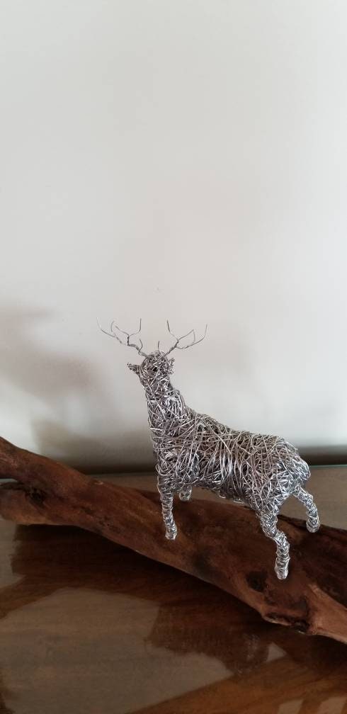 Wire buck sculpture. Wire Art. Metal Art. Rustic home decor. | Etsy