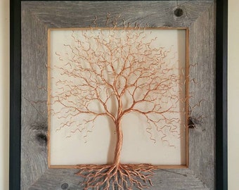 Copper Wire Tree. Made to Order. Wire Art. Metal Art. Wall - Etsy