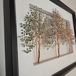 Copper Green Trees Landscape. Made to Order. Wire Tree Sculpture. Metal ...