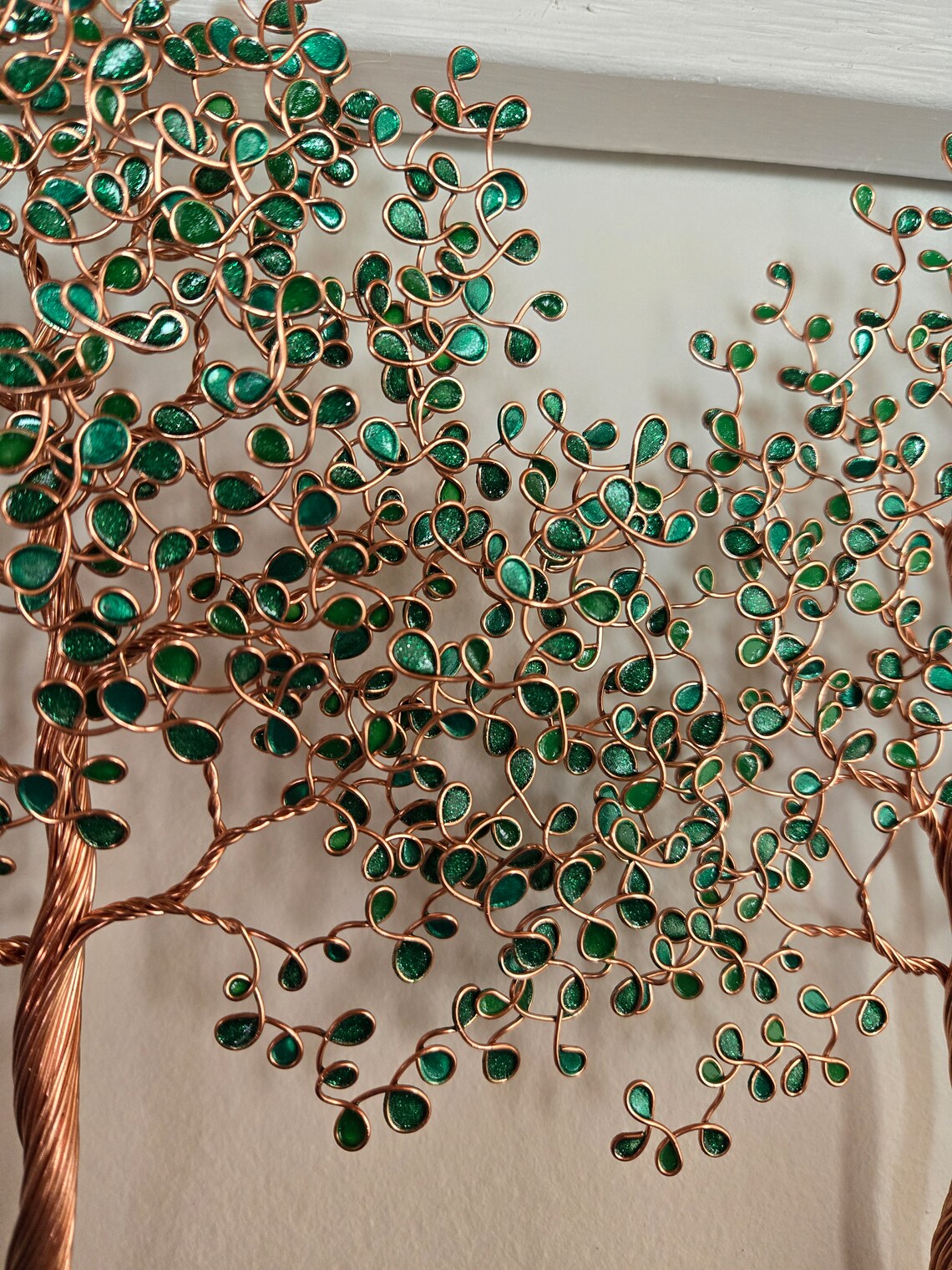Copper Green Trees Landscape. Made to Order. Wire Tree Sculpture. Metal ...