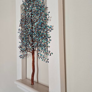 Made to Order Framed Copper and Turquoise Tree Rustic Decor. Wire Art ...
