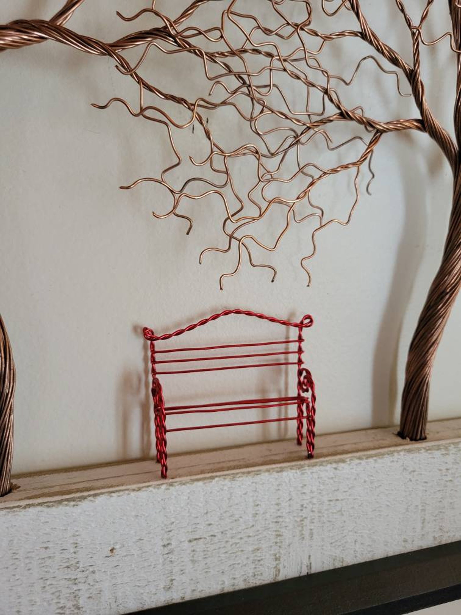 Two Copper Wire Trees With Bench. Made to Order Wire Art. - Etsy