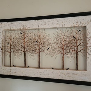 Copper Tree Landscape With Birds. Wire Tree Sculpture. Made to Order ...