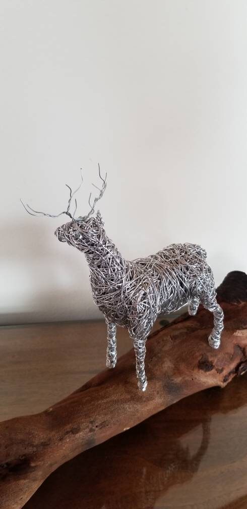 Wire buck sculpture. Wire Art. Metal Art. Rustic home decor. | Etsy