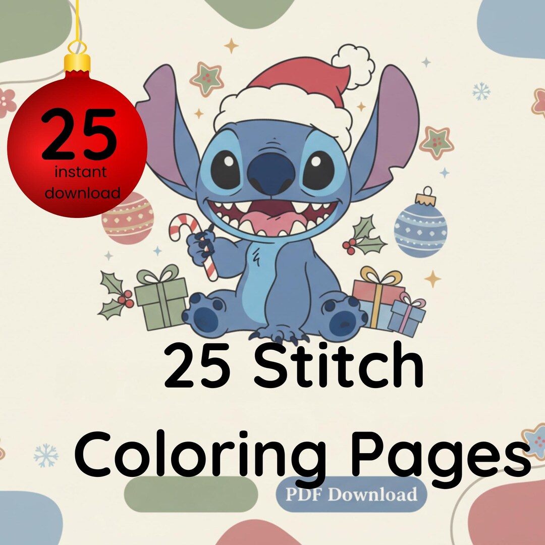 Stitch Christmas Coloring Pages | 25 Printable Sheets for Kids ...