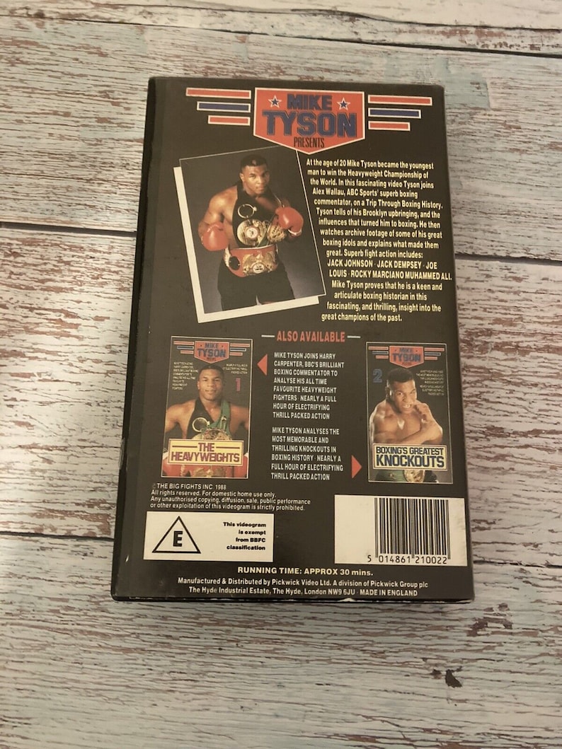 Mike Tyson Vhs Video Tape a Trip Through Boxing History 3 Screen ...