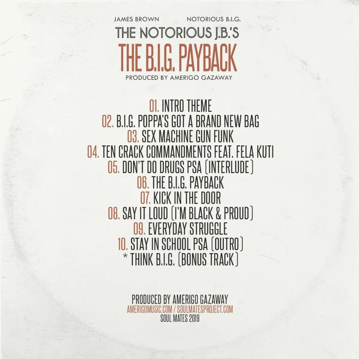 Notorious Big & James Brown the Big Pay Back Vinyl Lp Rare Amerigo ...