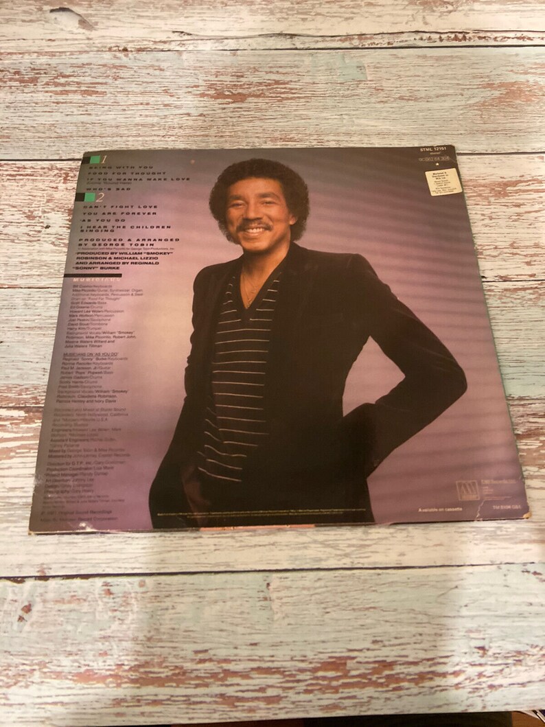 Smokey Robinson Being With You Vinyl 1981 Motown First Edition - Etsy