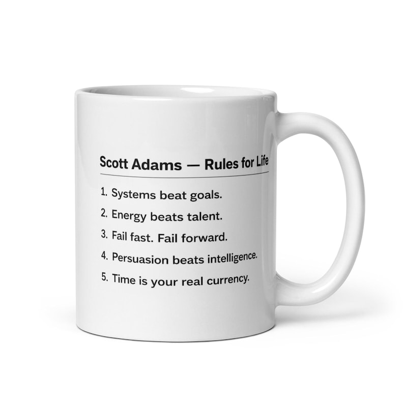 Scott Adams Mug – 5 Rules for Success | Dilbert Creator Tribute ...