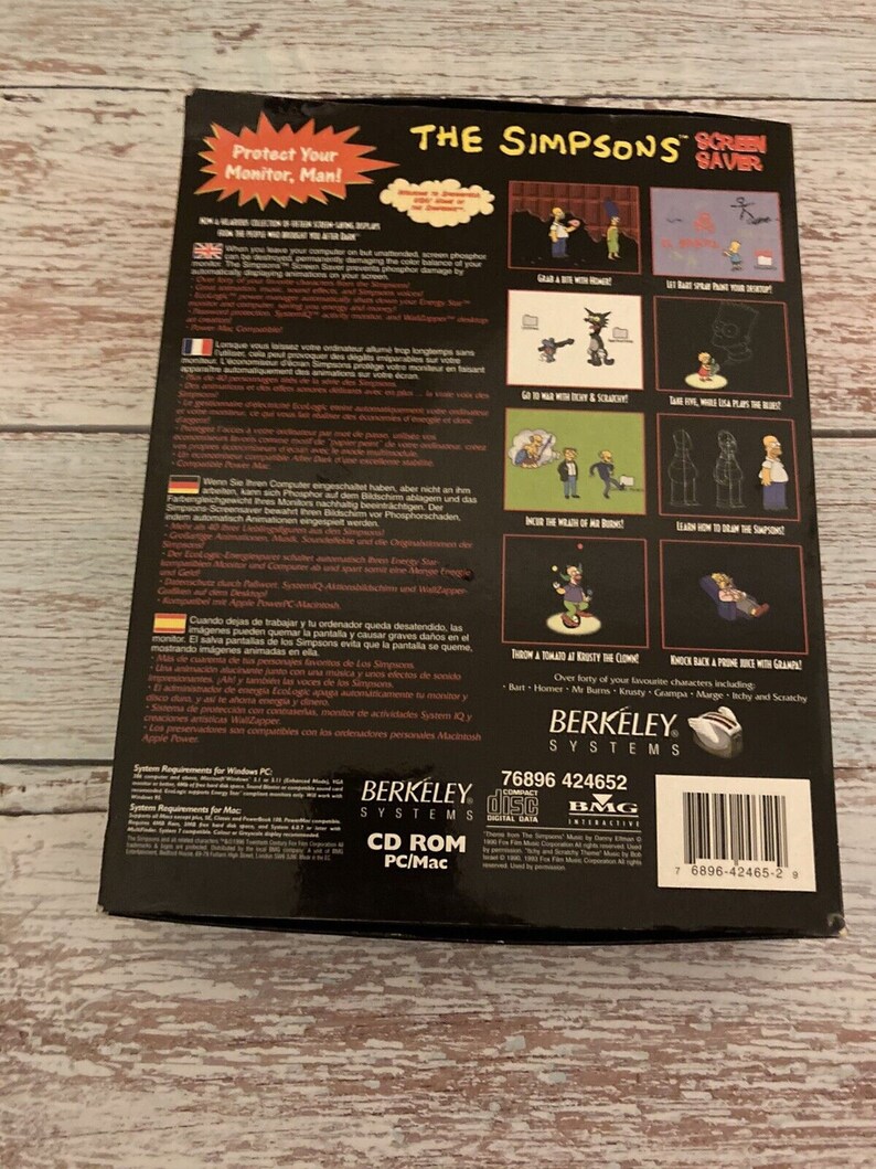 The Simpsons Animated Screen Saver CD Rom PC Mac 1996 Vintage - Etsy