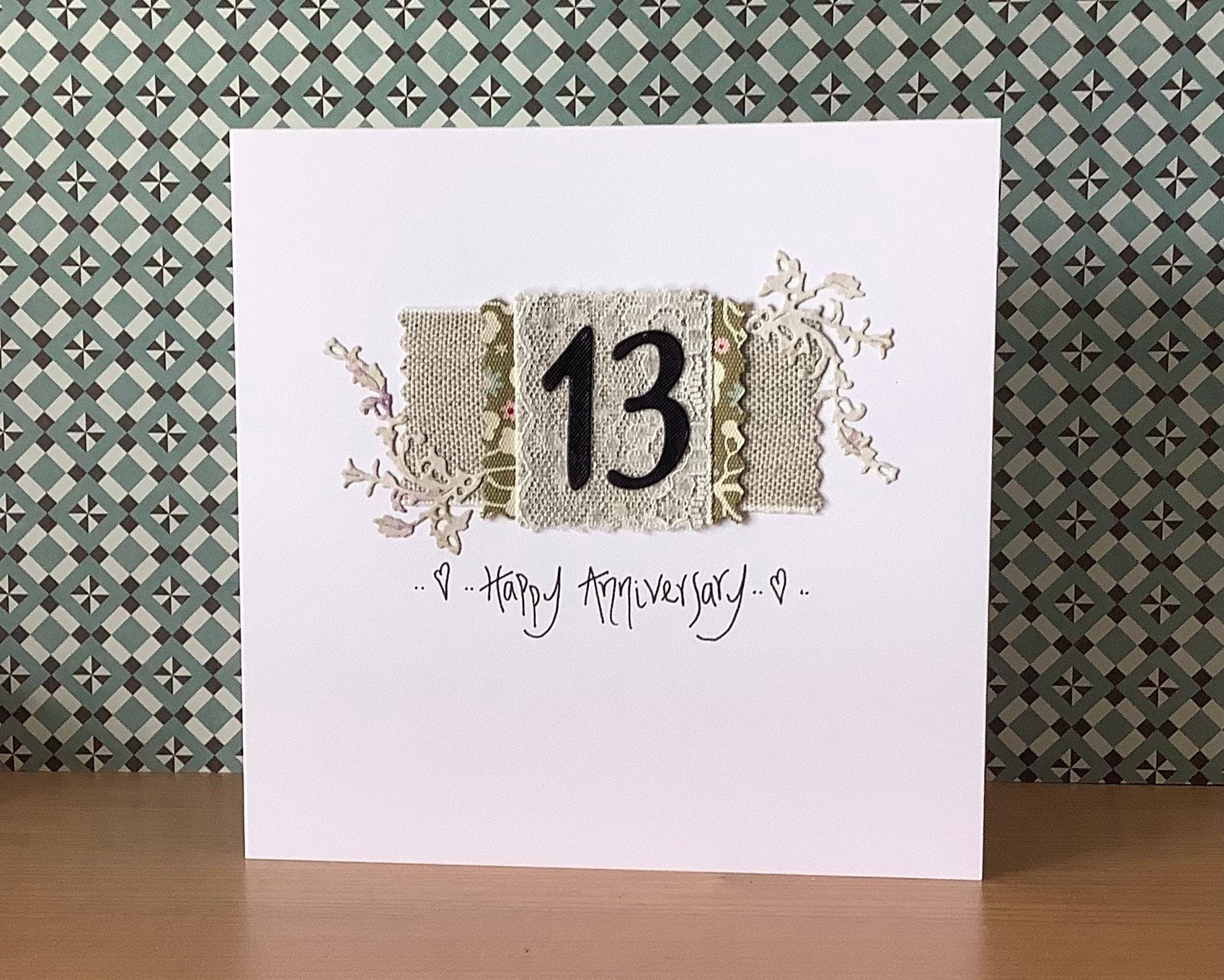 13th Anniversary Card Lace Anniversary for 13 Years Together - Etsy