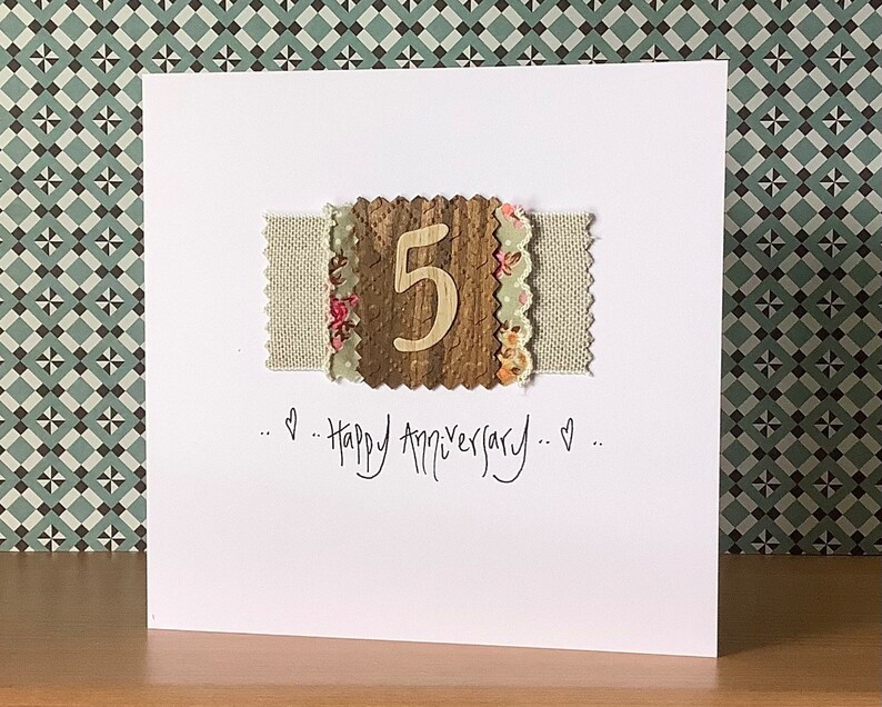 5th Anniversary Card Wood for 5 Years Together - Etsy UK