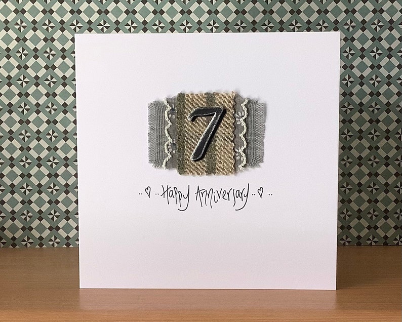 7th Anniversary Card Wool Anniversary for 7 Years Together - Etsy