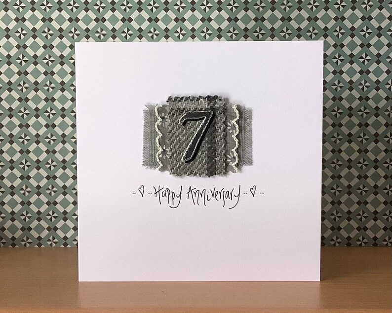 7th Anniversary Card Wool Anniversary for 7 Years Together - Etsy