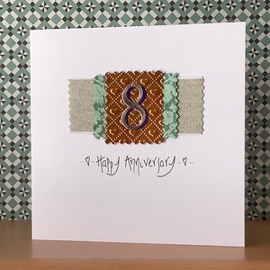 8th Anniversary Card Bronze for 8 Years Together - Etsy