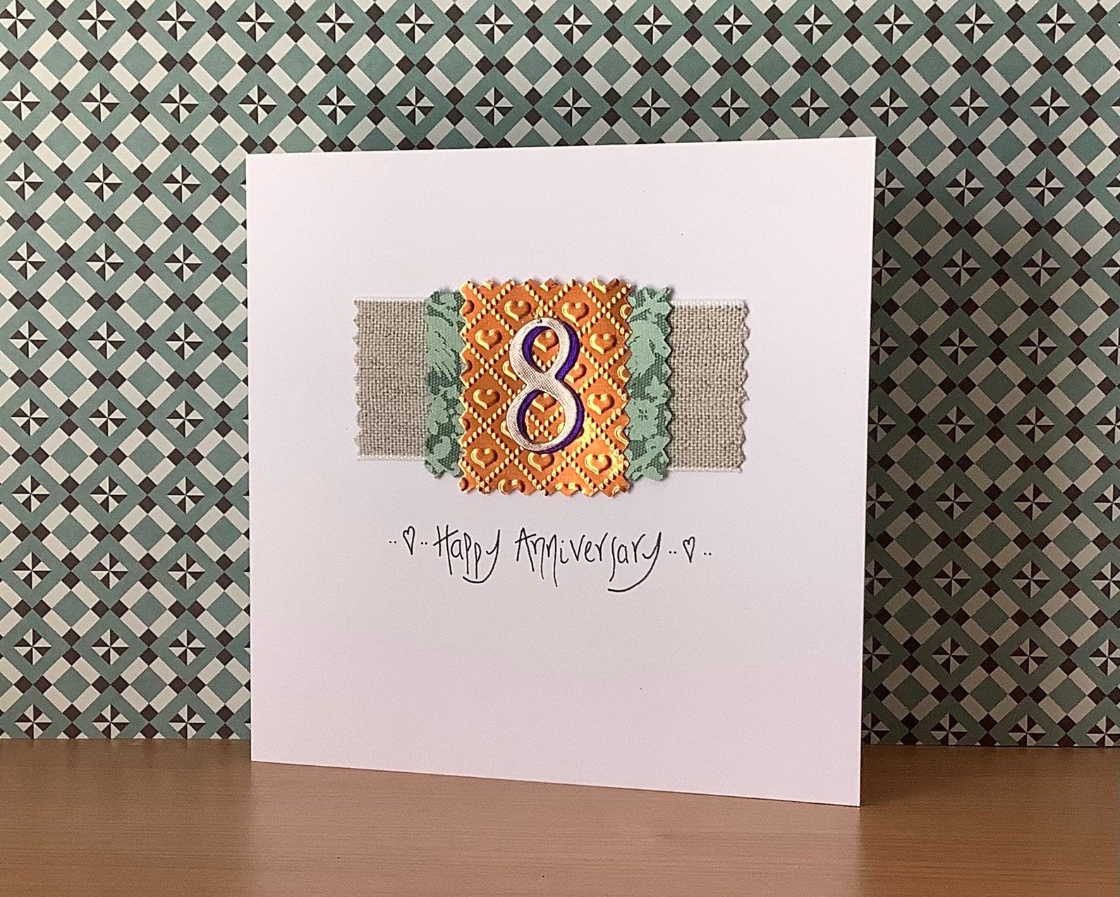 8th Anniversary Card Bronze for 8 Years Together - Etsy
