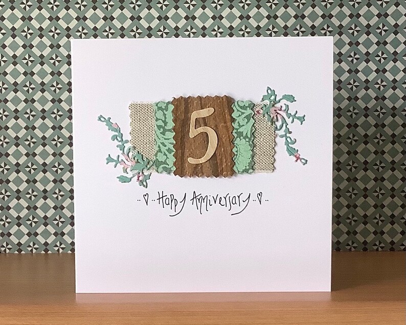 5th Anniversary Card Wood for 5 Years Together | Etsy UK