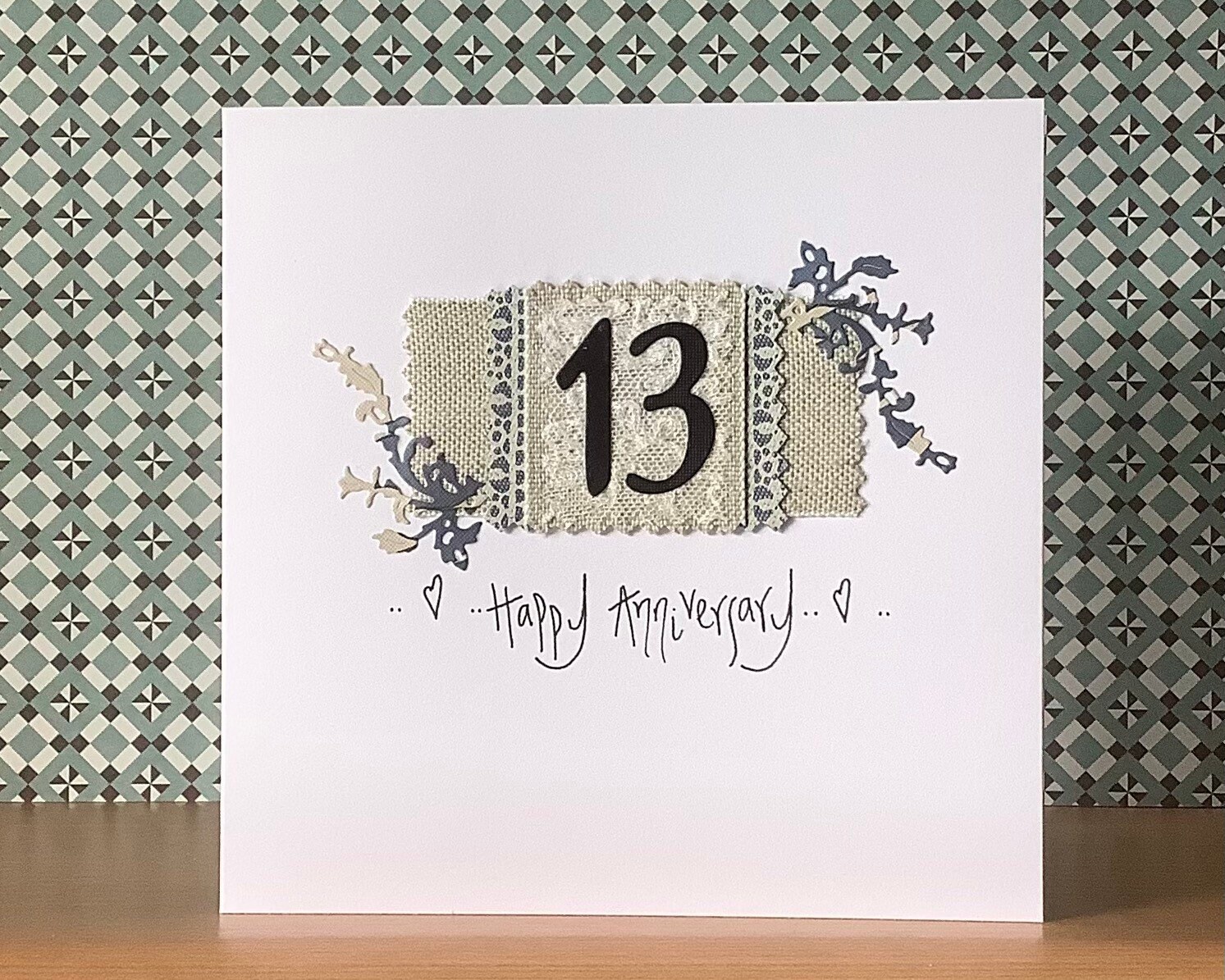 13th Anniversary Card Lace Anniversary for 13 Years Together - Etsy