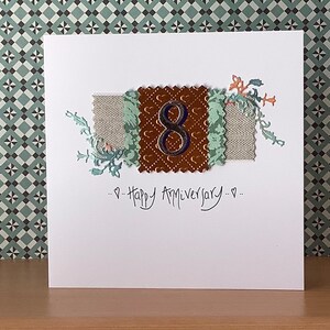 8th Anniversary Card Bronze for 8 Years Together - Etsy