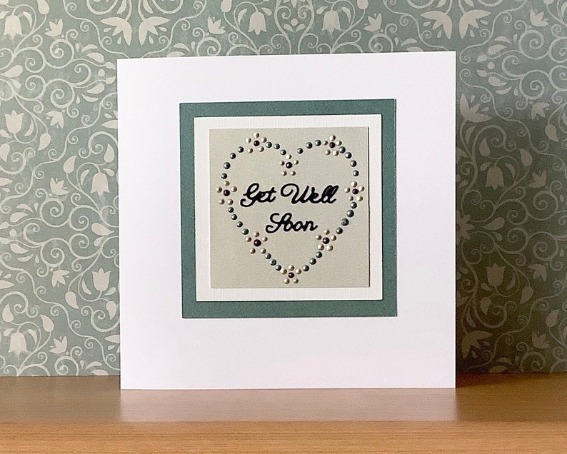 Get Well Soon Card Heart With 3D Paint Beads - Etsy