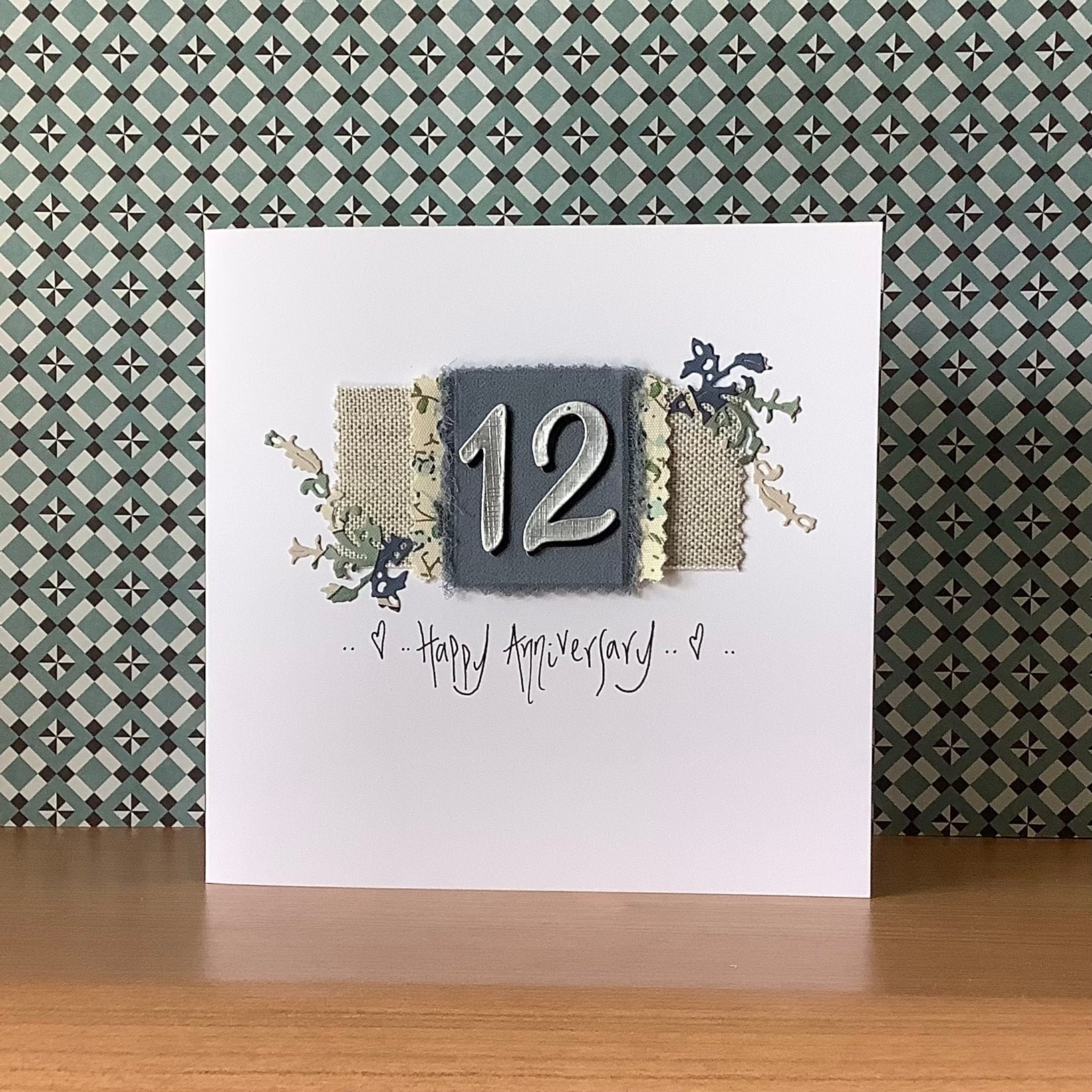 12th Anniversary Card Silk for 12 Years Together - Etsy UK
