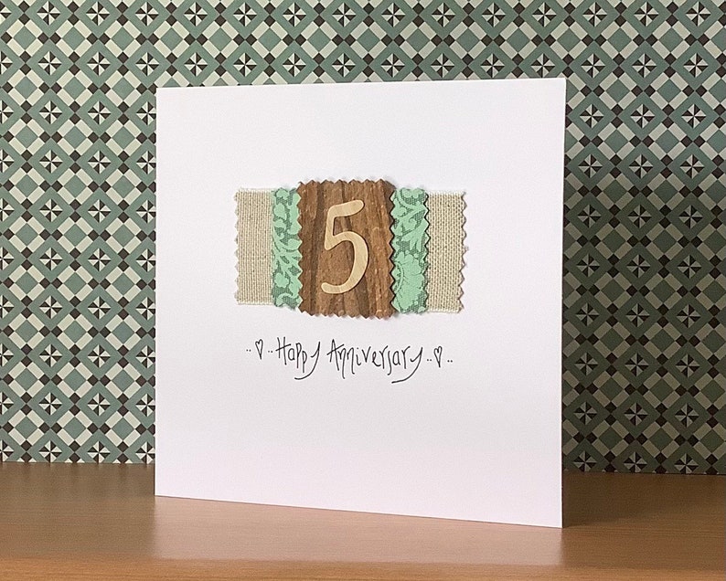 5th Anniversary Card Wood for 5 Years Together | Etsy UK