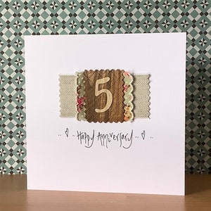 5th Anniversary Card Wood for 5 Years Together - Etsy UK