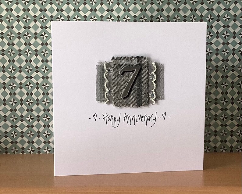 7th Anniversary Card Wool Anniversary for 7 Years Together - Etsy