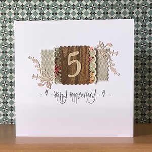 5th Anniversary Card Wood for 5 Years Together - Etsy UK