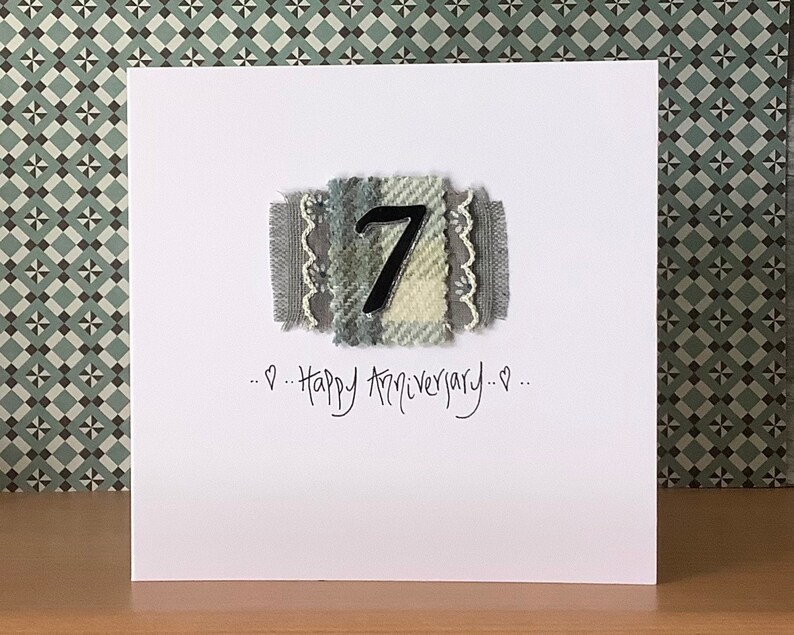 7th Anniversary Card Wool Anniversary for 7 Years Together - Etsy