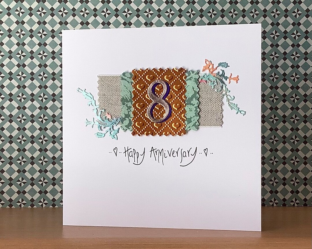 8th Anniversary Card Bronze for 8 Years Together - Etsy