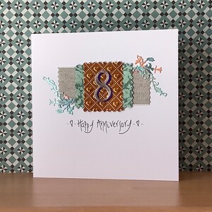 8th Anniversary Card Bronze for 8 Years Together - Etsy