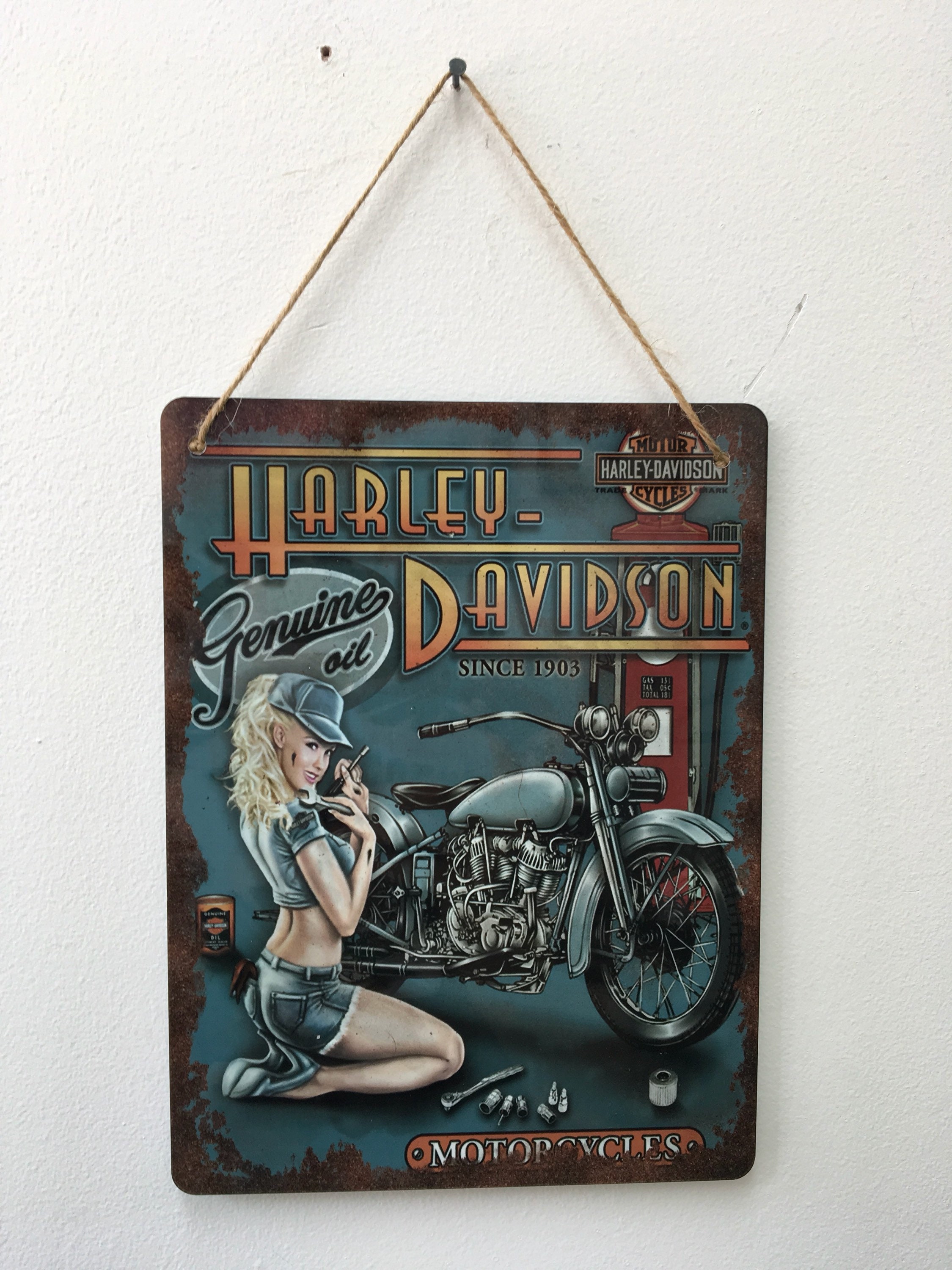 Harley Davidson Metal Sign Etsy