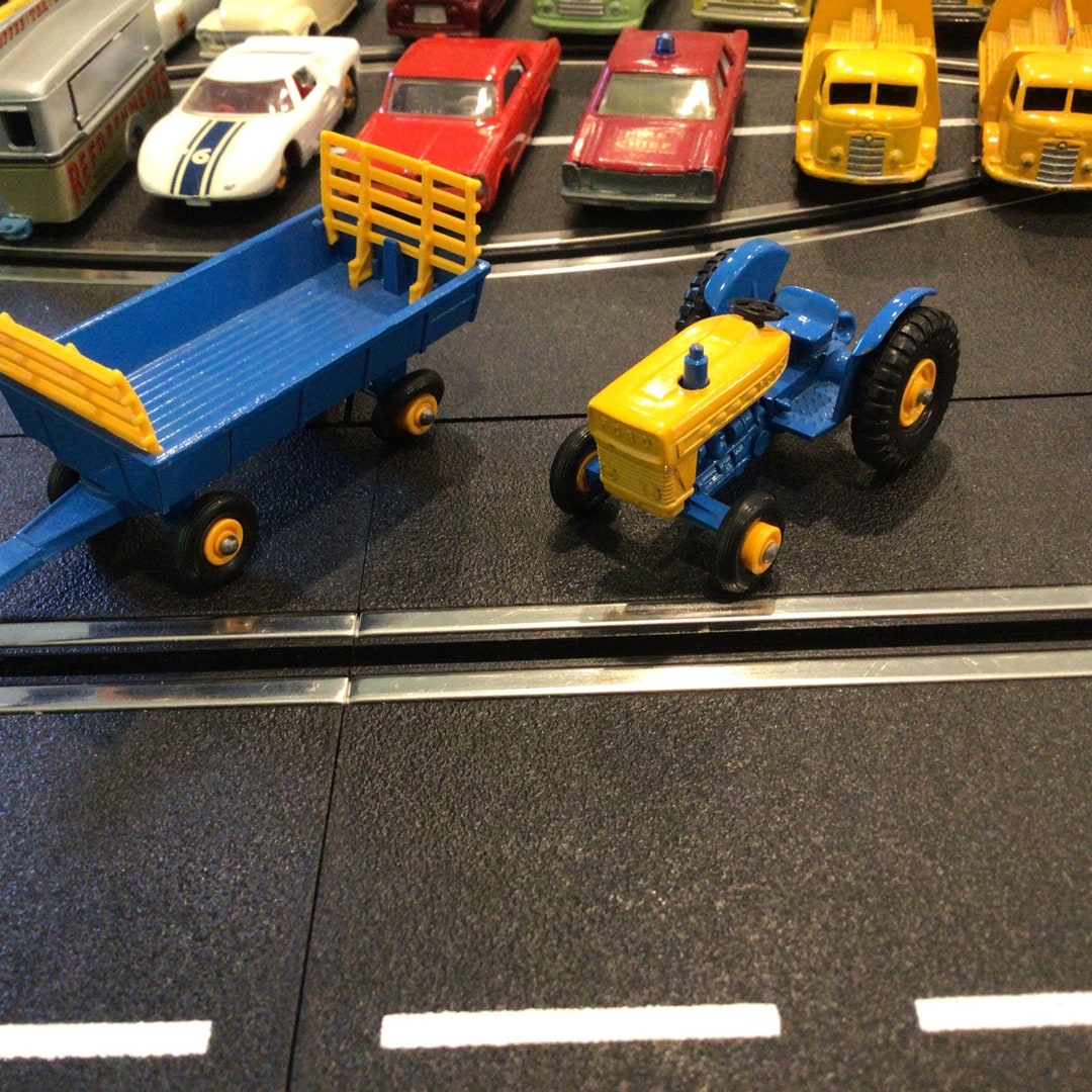 Matchbox Lesney No 39 & No 40 Blue Ford Tractor and Hay Car Diecast 1/ ...